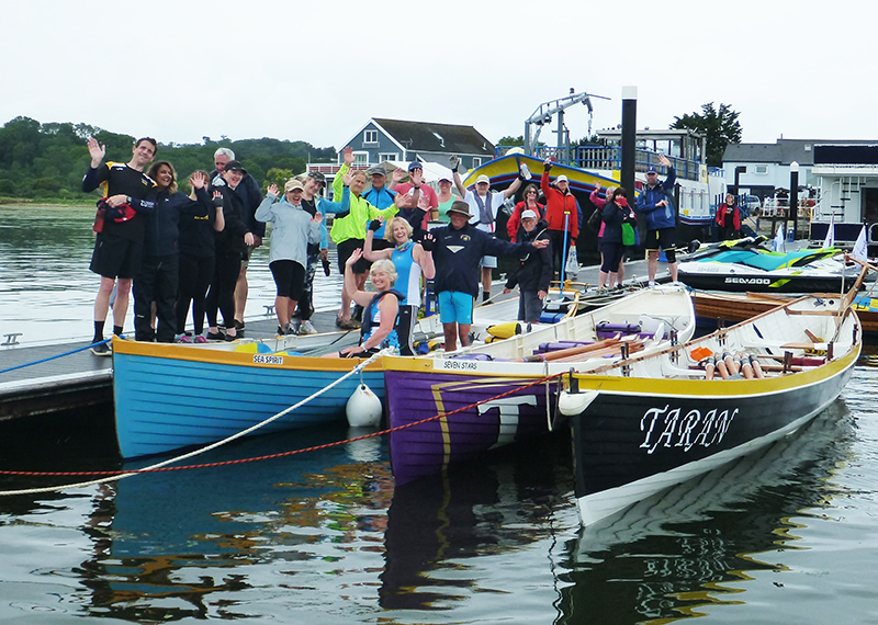 Traditional Fixed Seat Rowing Boats Gather In Bembridge Harbour All At Sea